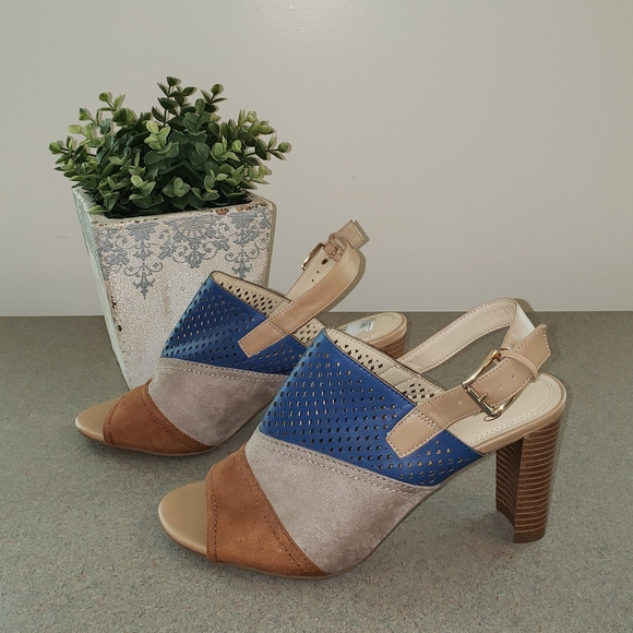Impo | Shoes | Impo Peep Toe Faux Suede Stap Shoes | Poshmark